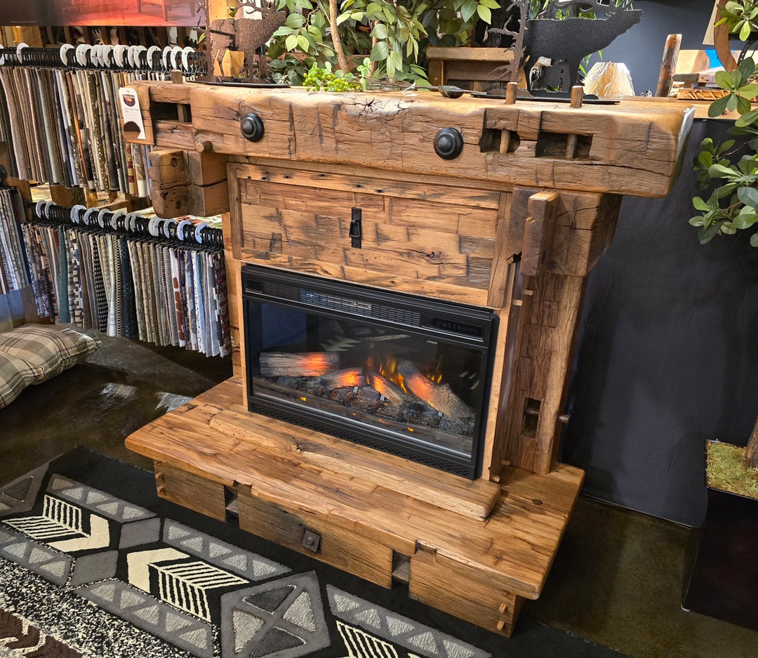 Timber Frame Fireplace - Etsy