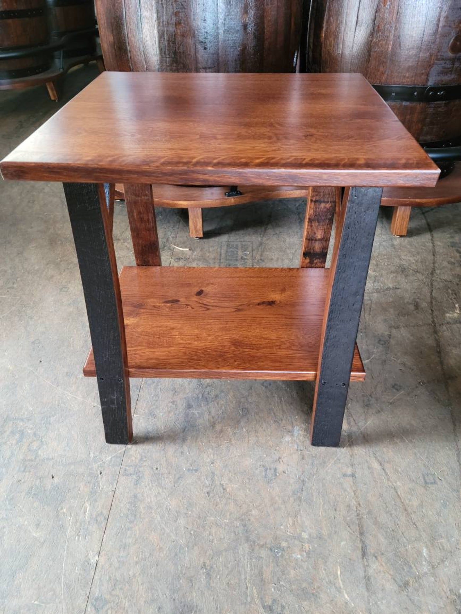 Whiskey Barrel Stave Leg End Table Free Shipping - Etsy Hong Kong