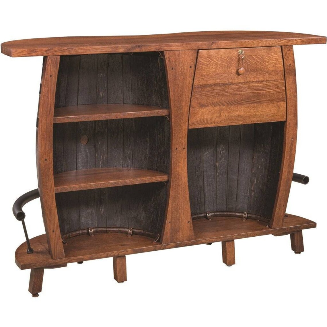 Hand Built Whiskey Barrel Bar, White Oak Top, Kentucky Bourbon Barrel ...