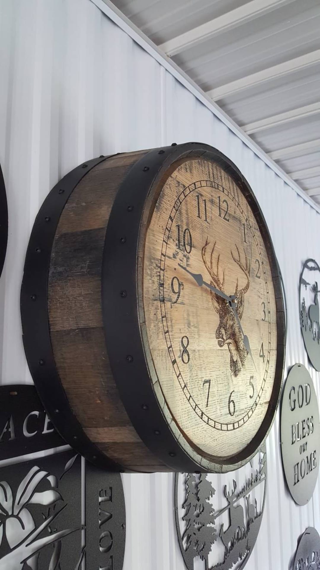Whiskey Barrel Clock (whitetail Deer) - Etsy