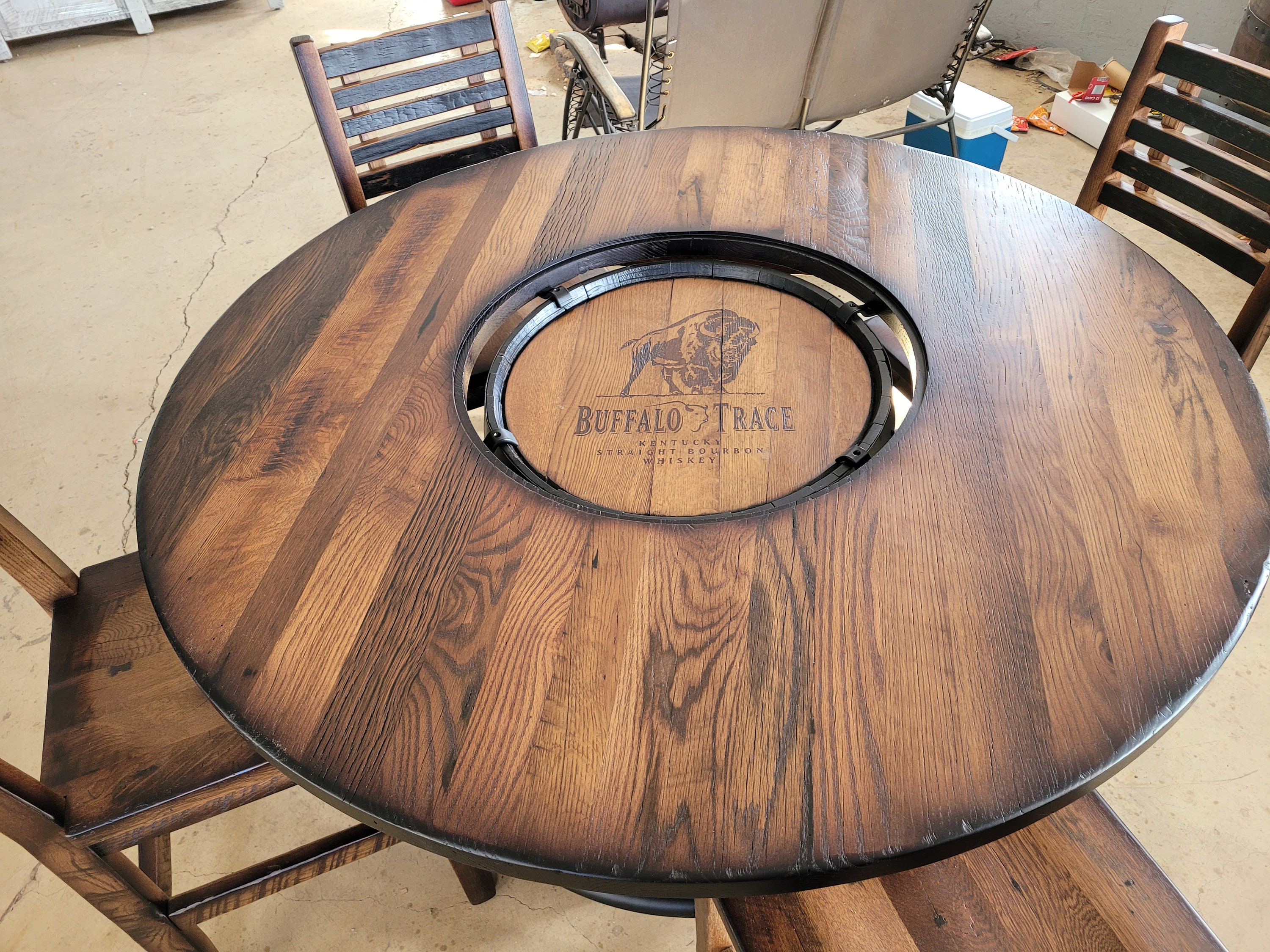 Buffalo Trace® Whiskey Barrel, Table Top (reclaimed Barn Wood)with ...
