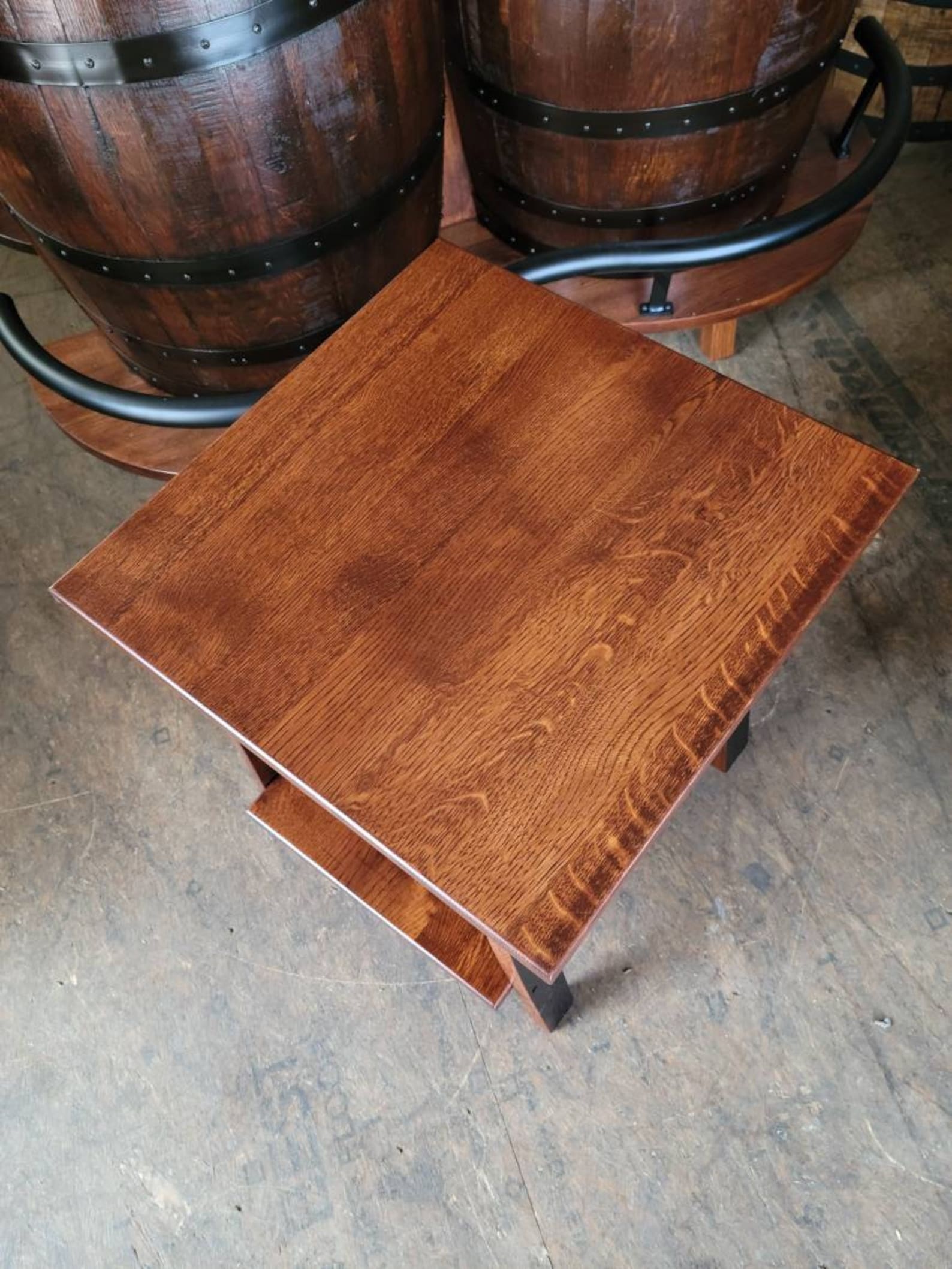 Whiskey Barrel Stave Leg End Table Free Shipping | Etsy