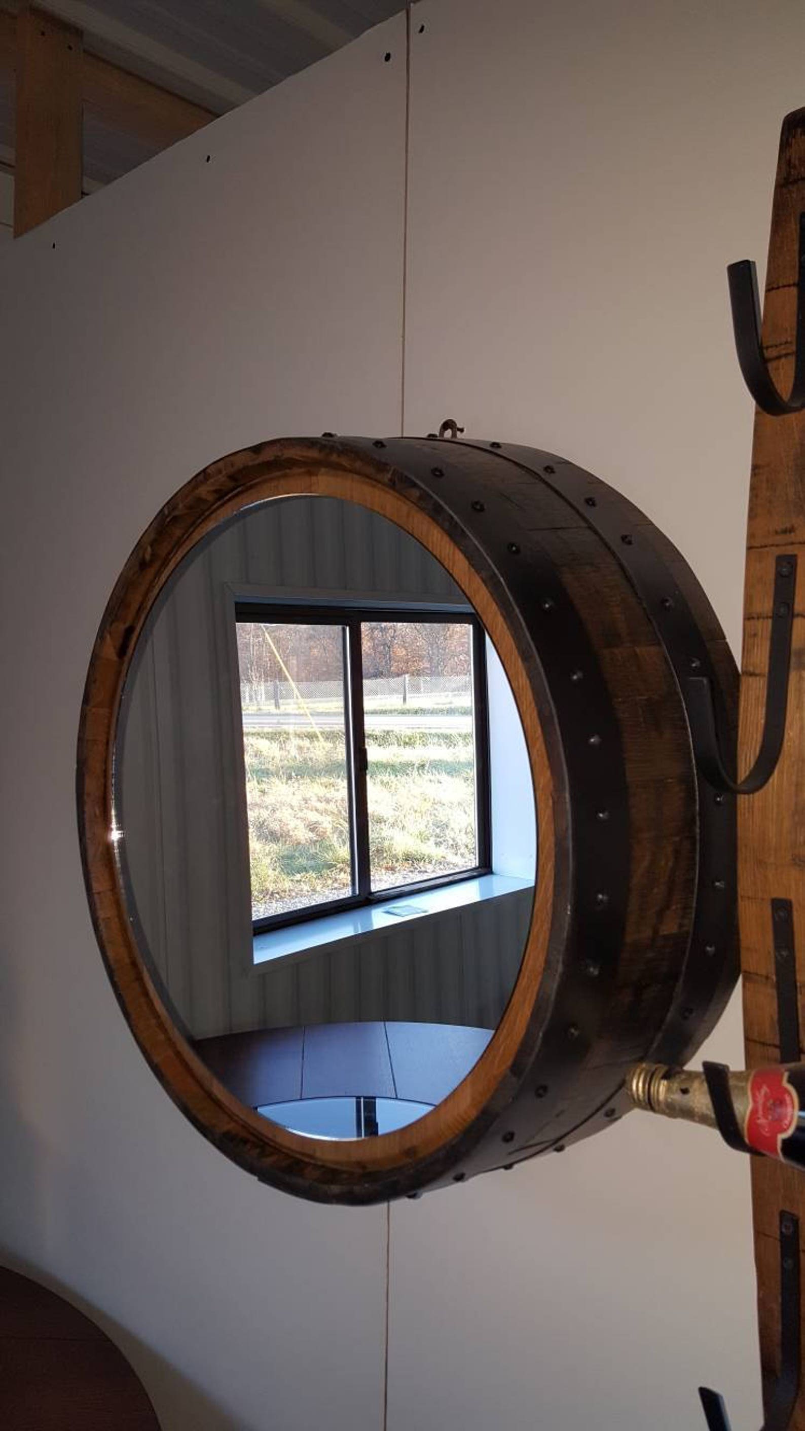 Whiskey Barrel Mirror - Made in the USA! - Etsy