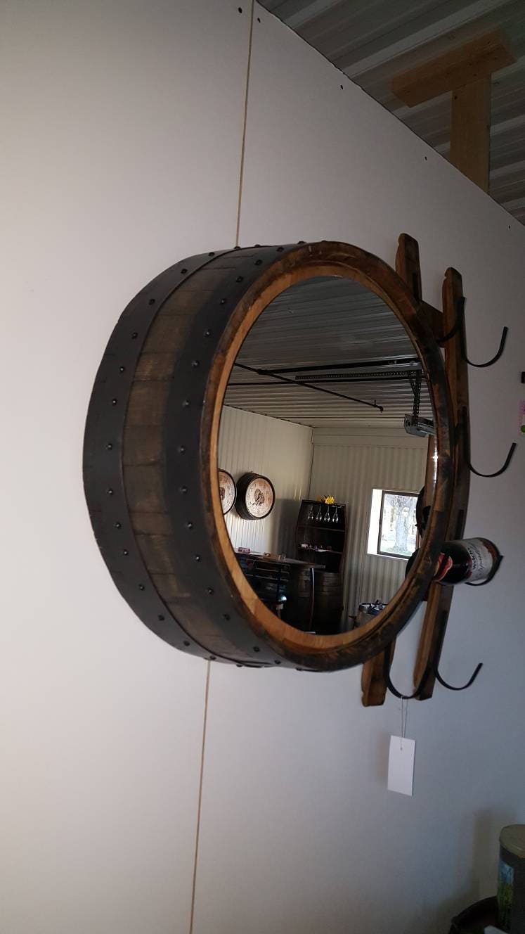 Whiskey Barrel Mirror - Made in the USA! - Etsy