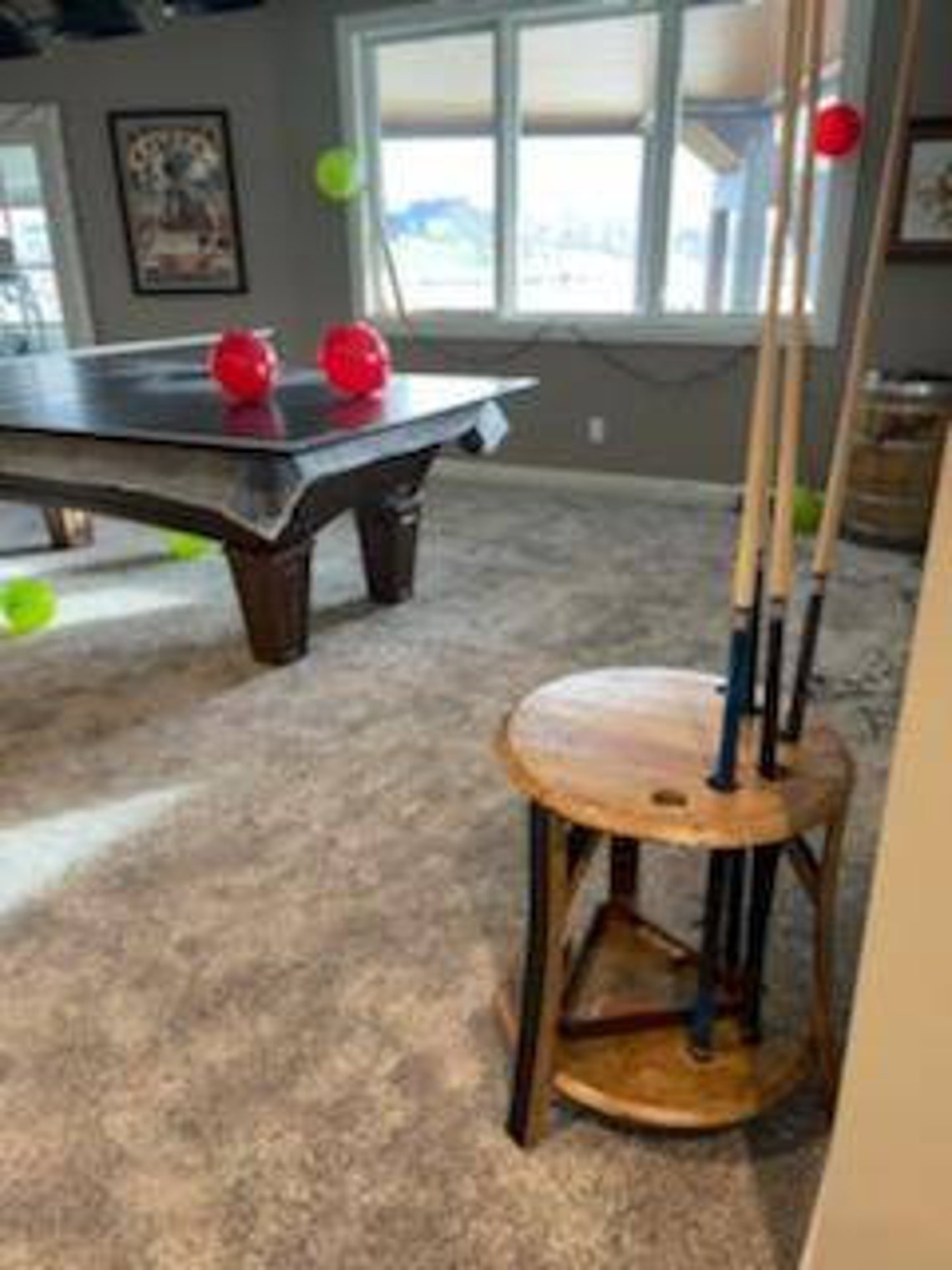 Whiskey Barrel Stave Pool Cue Rack Made With Authentic Barrel - Etsy