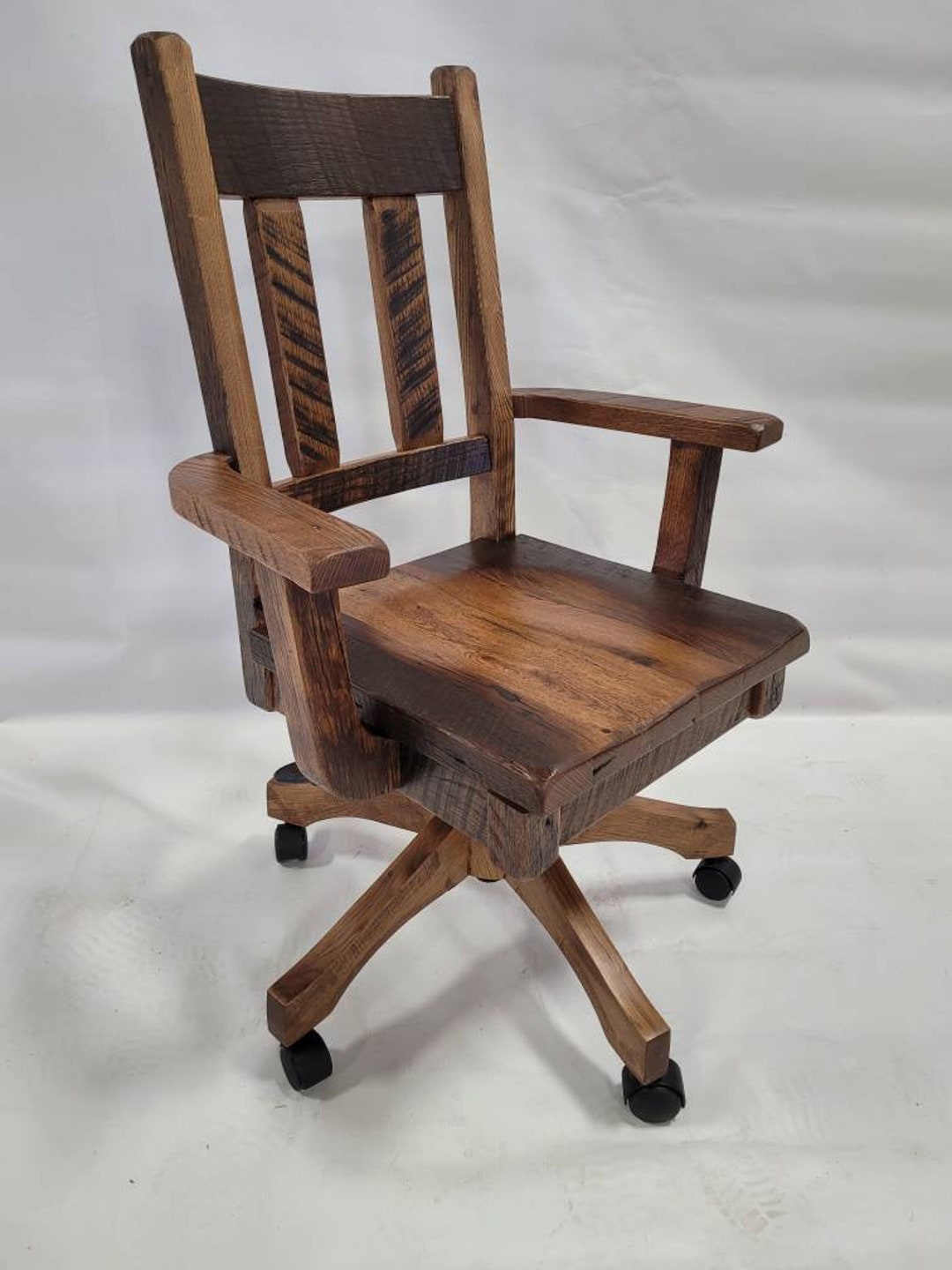 Reclaimed Barnwood Lumber Desk Chair, Very Heavy Duty, Free Shipping ...