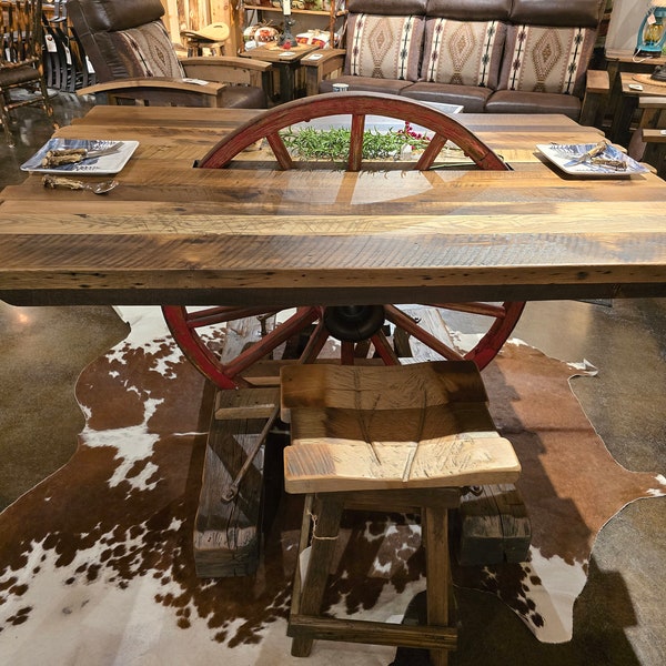 Wagon Wheel Dining Table - Etsy