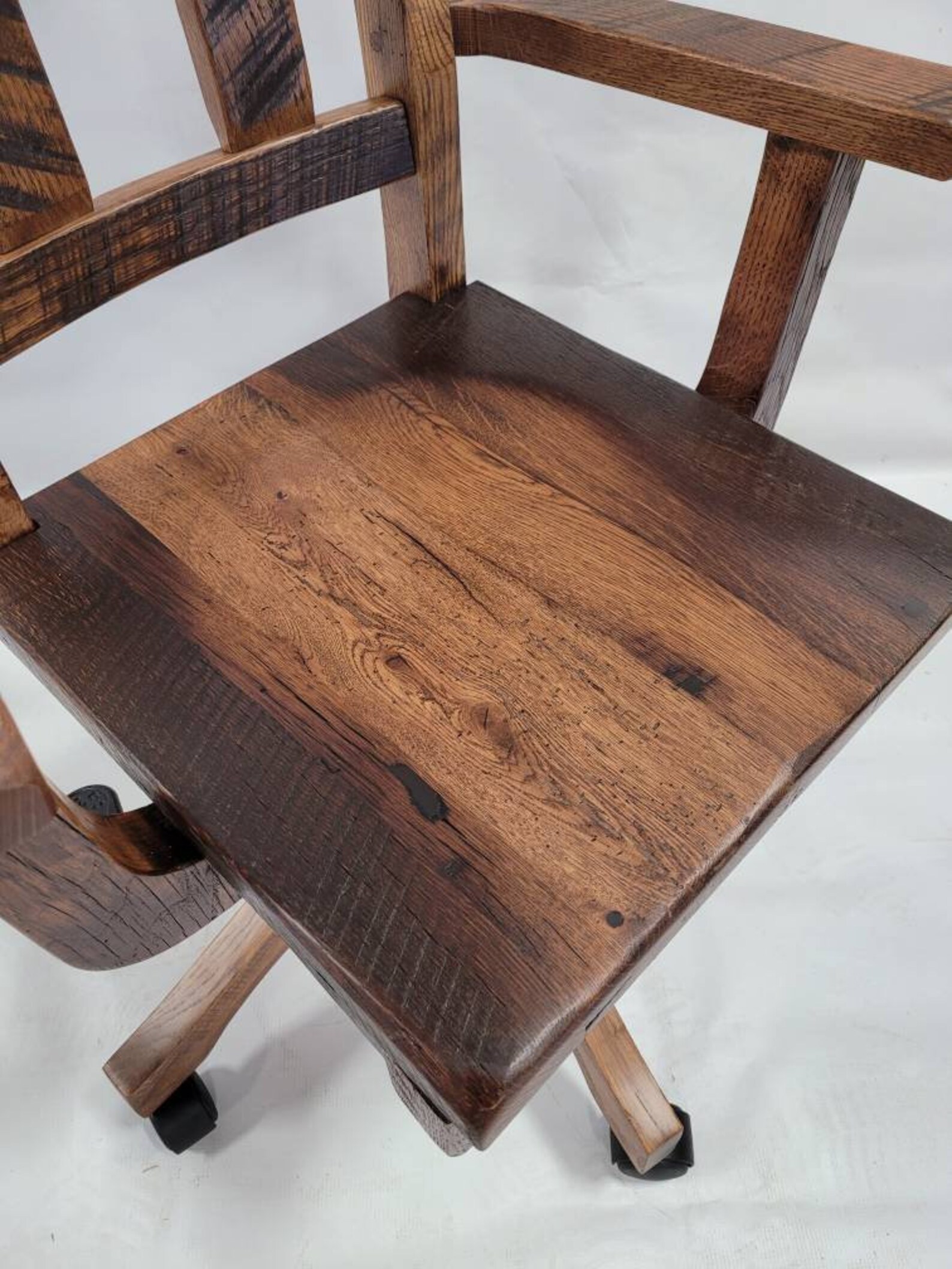 Hand-built Reclaimed Barnwood Lumber Desk Chair, Provincial Stain - Etsy
