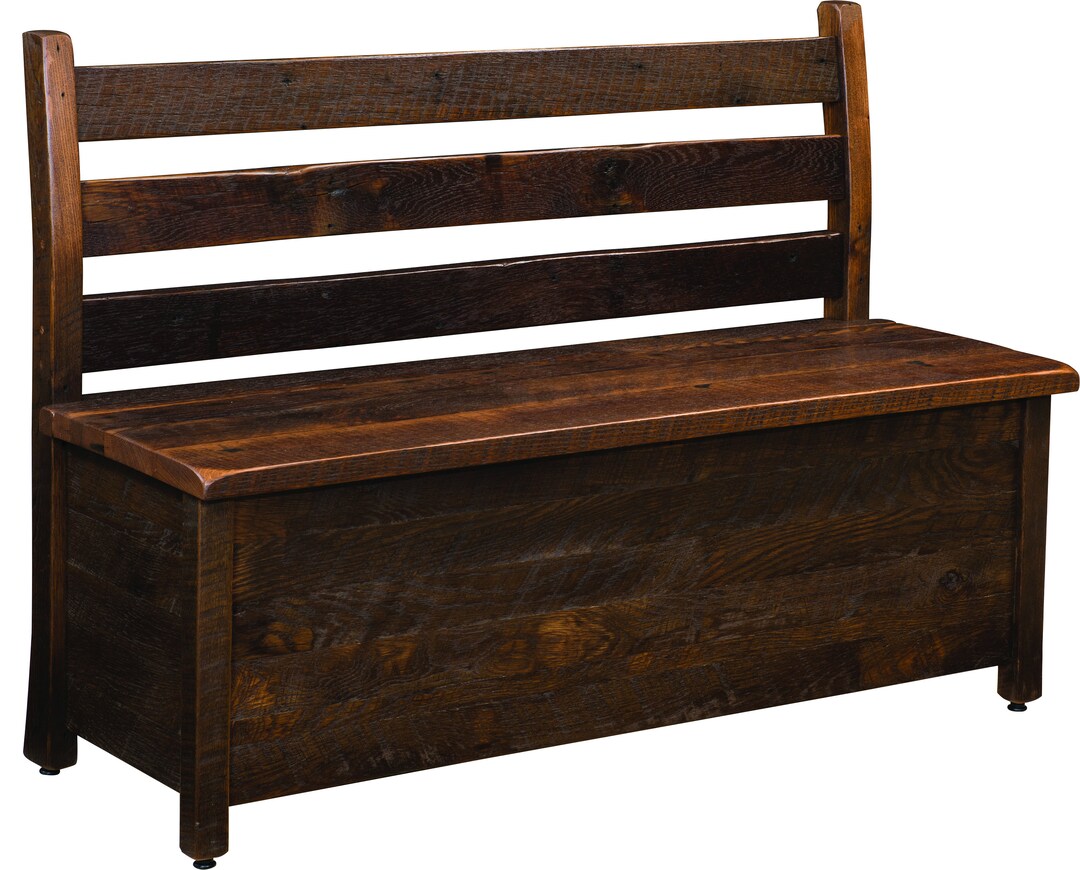 Reclaimed Barn Wood Storage Bench, Free Shipping Made in the USA - Etsy