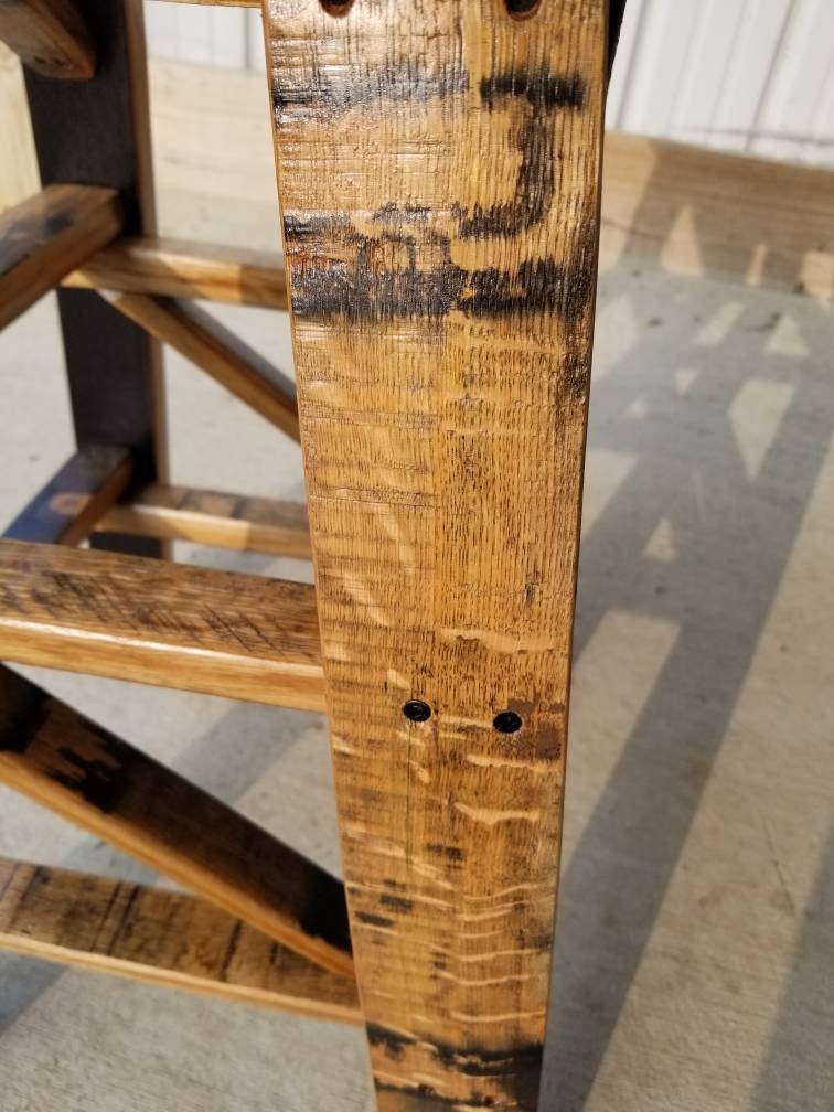 Whiskey Barrel Stave Bar Stools backless Made Entirely of - Etsy
