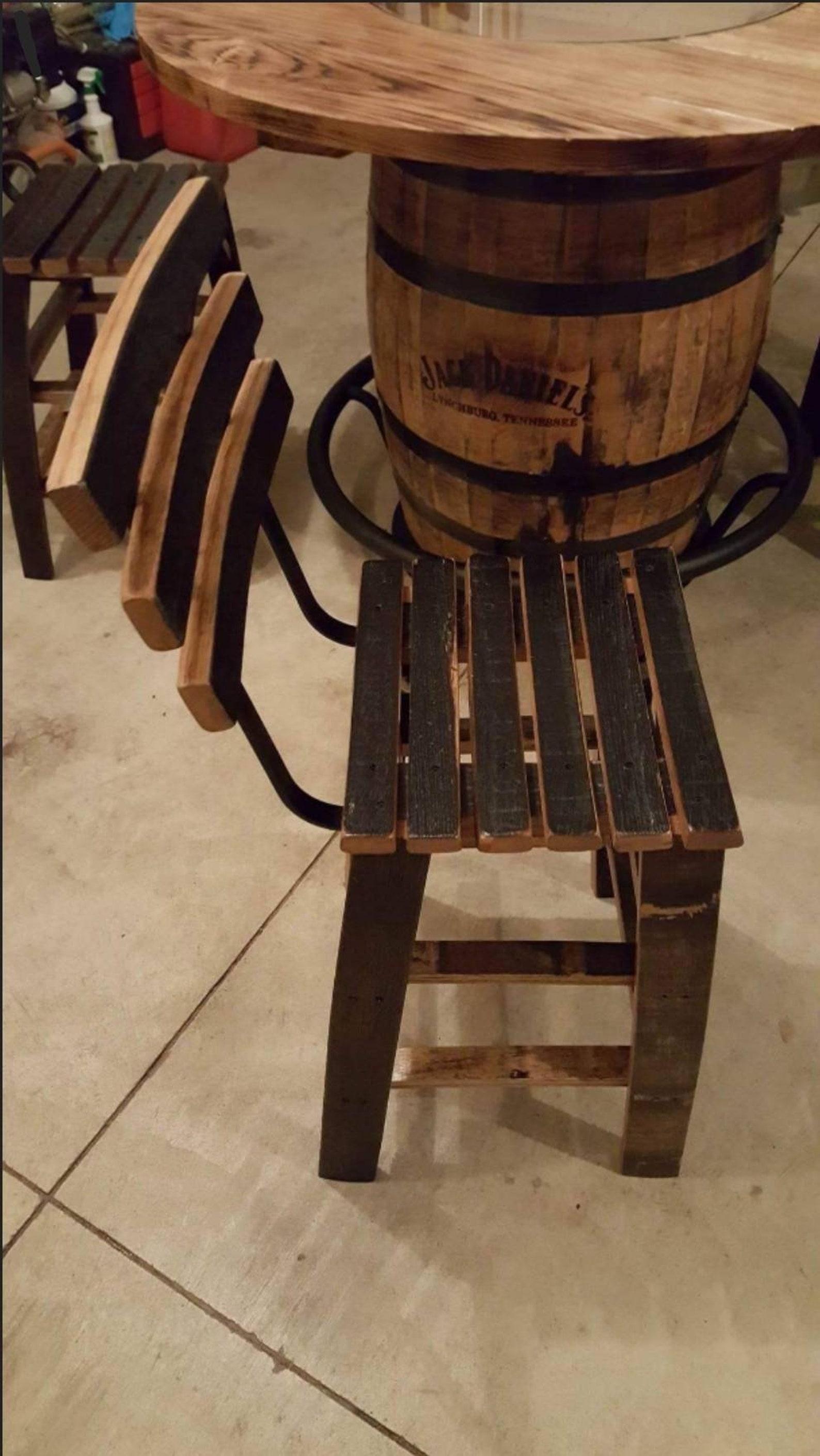 Jack Daniels® Whiskey Barrel, Table Top (48" Burnt Hickory) With Glass ...
