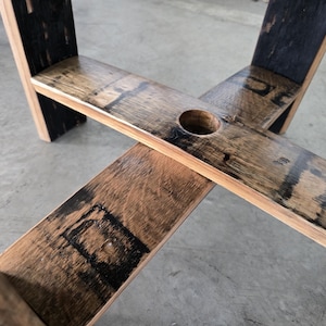 Whiskey Barrel End Table With Stave Legs Made With Authentic Barrel ...