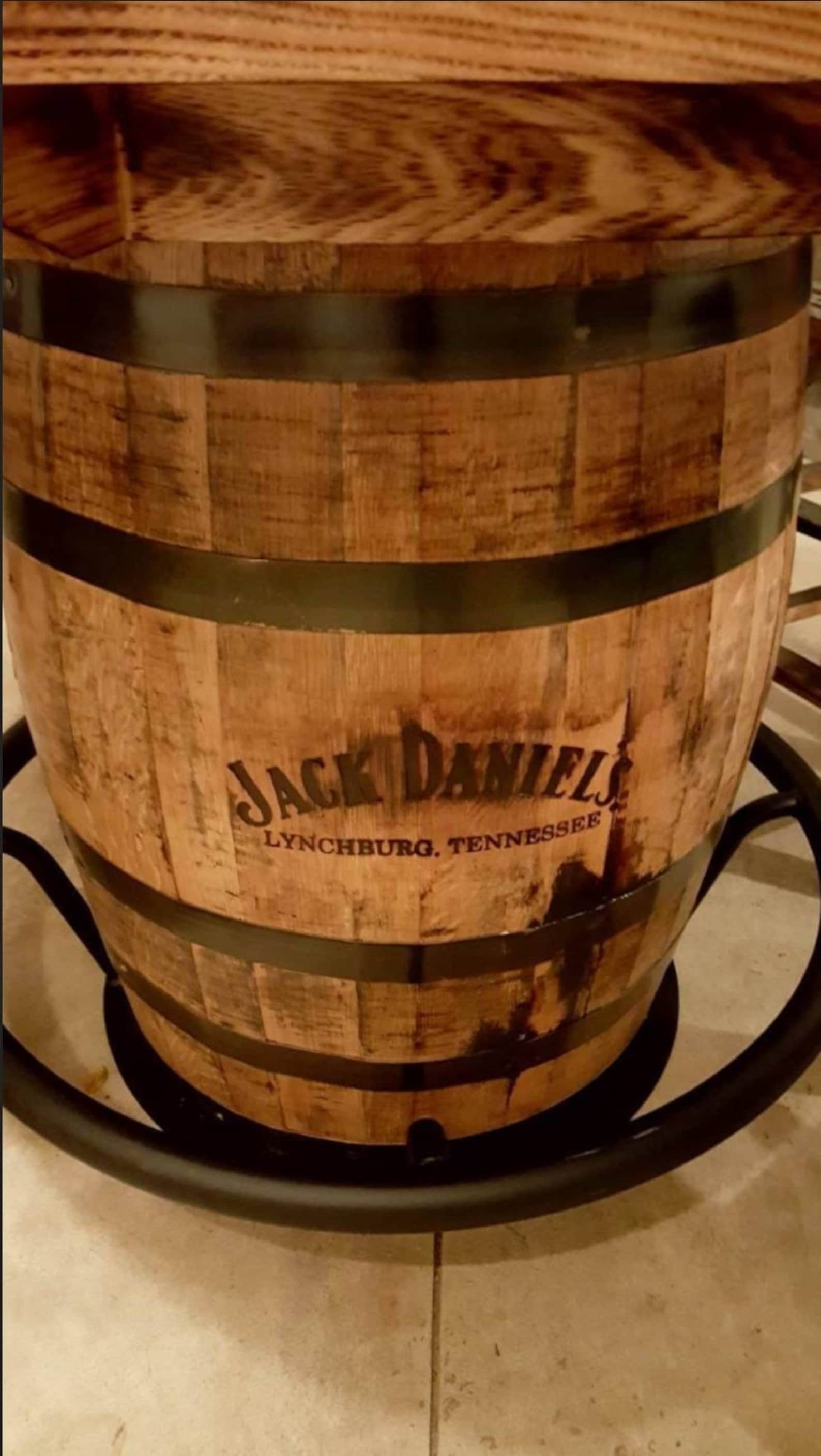 Jack Daniels® Whiskey Barrel, Table Top (48" Burnt Hickory) With Glass ...