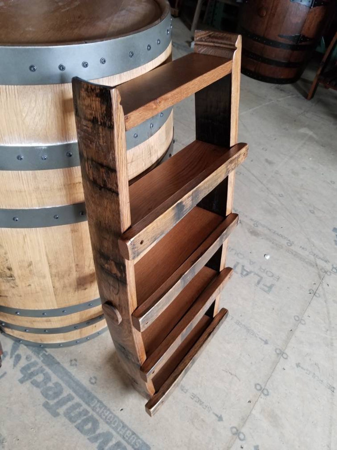 Display Rack / Spice Rack Made From Bourban Barrel Staves | Etsy