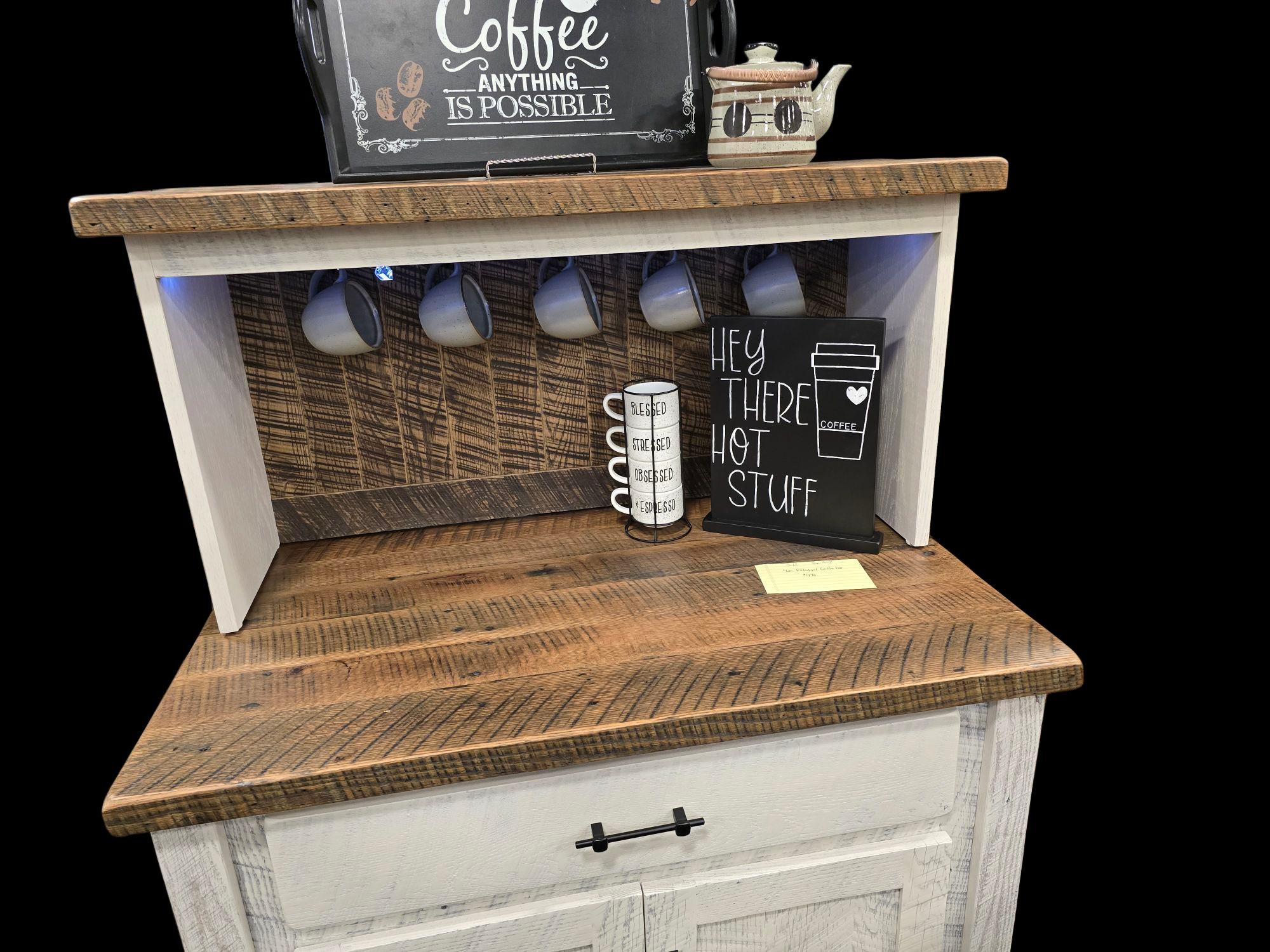 Reclaimed Barn Wood Coffee Bar Authentic Barnwood Coffee Bar Amish ...