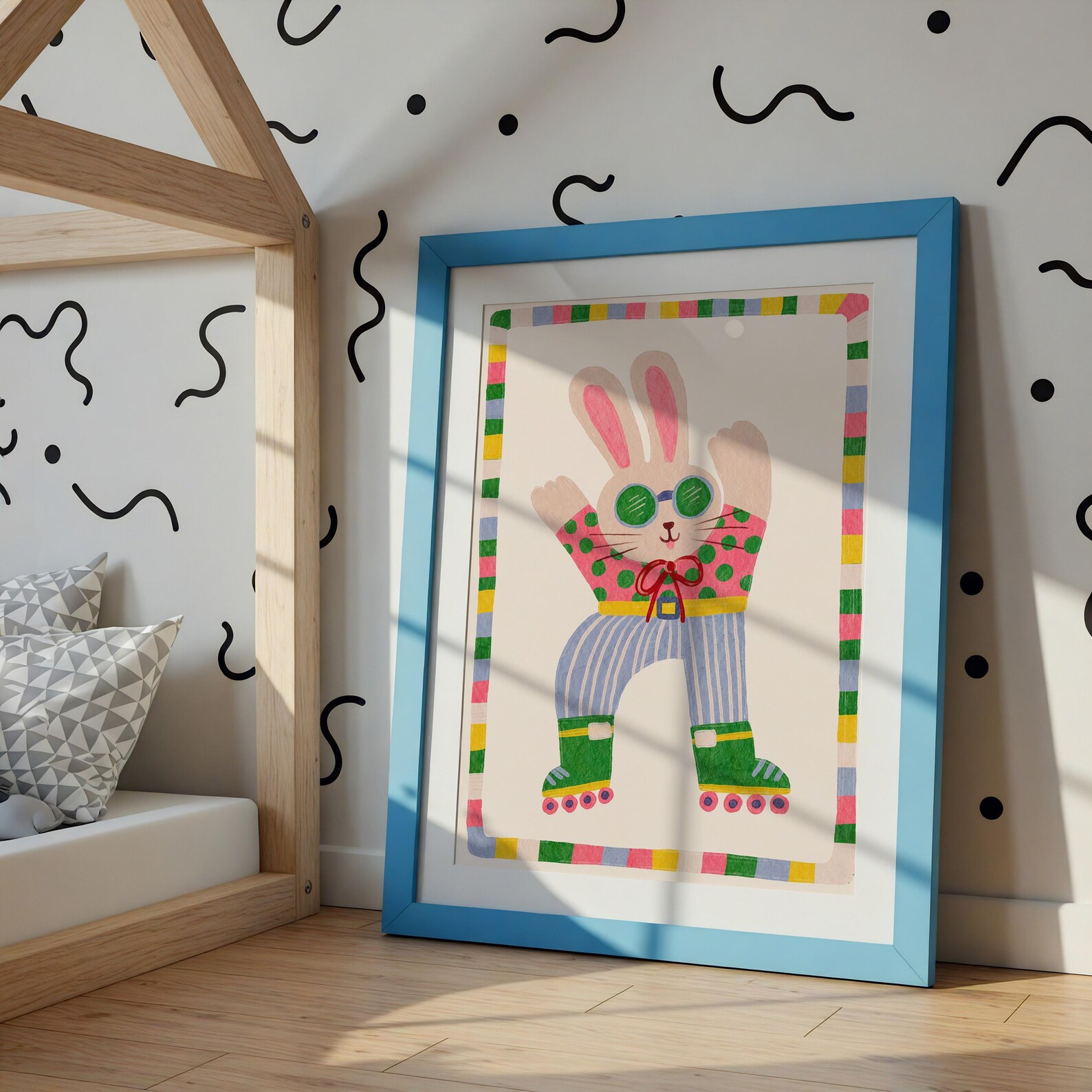 Rabbit Skate Print: Eclectic Nursery Wall Art (digital Download) - Etsy
