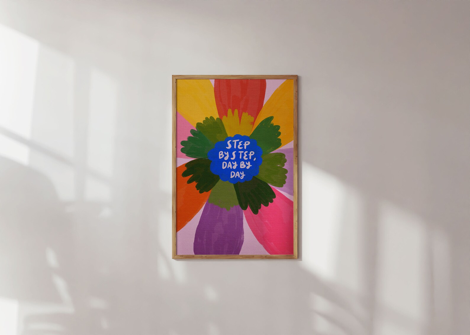 Step by Step Poster Motivational Quotes Poster Colorful Wall Art Floral ...