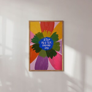 Step by Step Poster | Motivational Quotes Poster | Colorful Wall Art ...