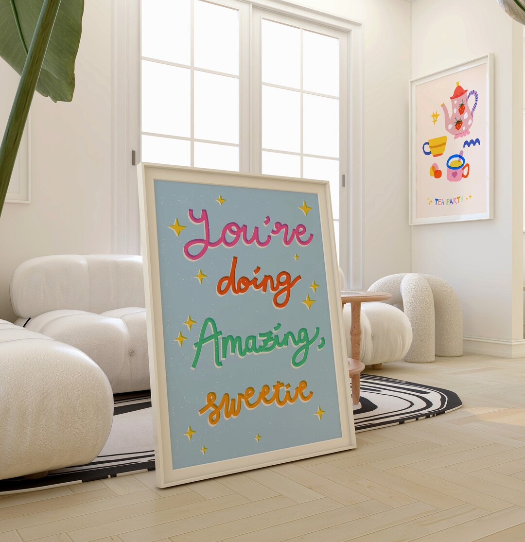 Colorful Wall Art | You Are Amazing Poster | Girls Room Decor ...