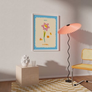 Colorful March Birth Month Poster Wall Art, Colorful Daffodil Flower ...