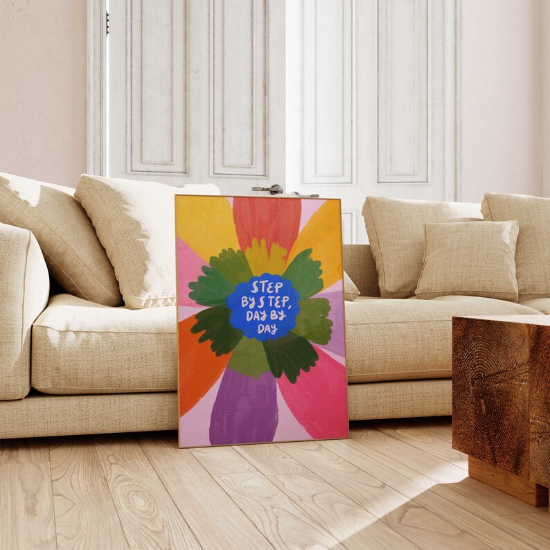 Step by Step Poster Motivational Quotes Poster Colorful - Etsy