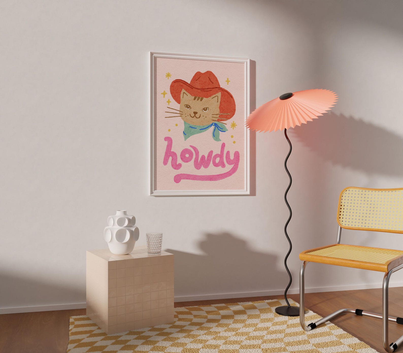 Colorful Cat Howdy Printable Wall Art: Western Dopamine Decor (digital ...