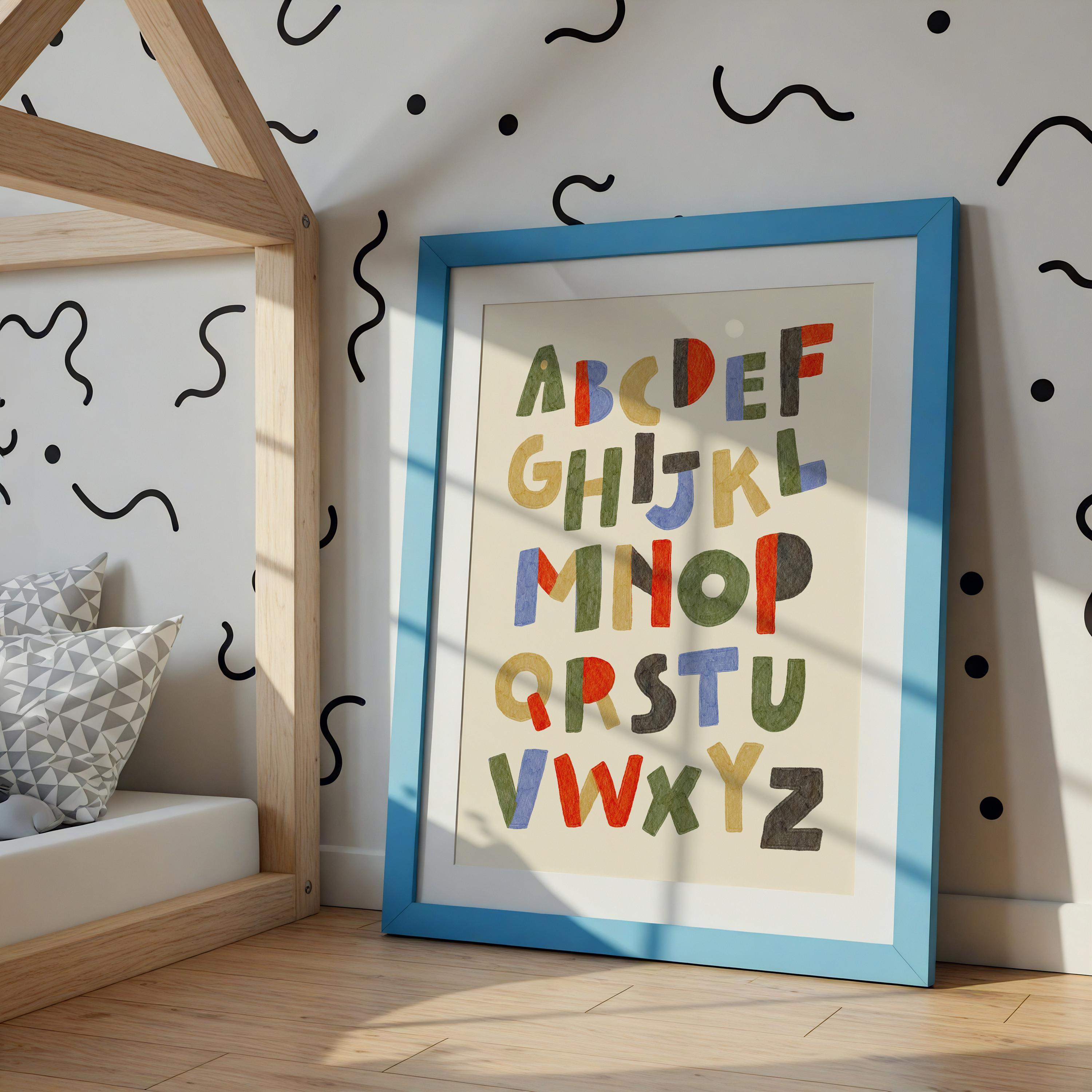 Hand-illustrated Alphabet Print: Eclectic Nursery Wall Art (digital ...