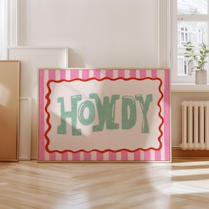 Colorful Howdy Print: Hand Drawn Typography Wall Art (digital Download ...