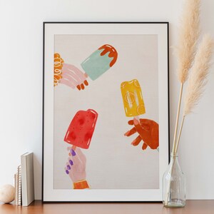 Ice Pop Illustration Art Print: Colorful Kitchen Wall Decor (digital ...