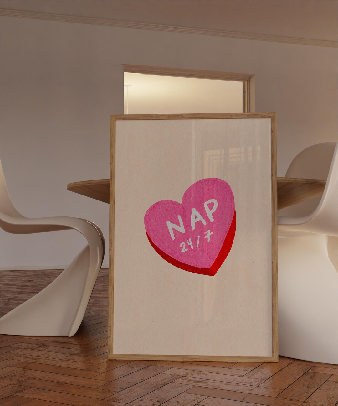 Nap Humor Heart Poster: Colorful Self Love Wall Art (digital Download ...