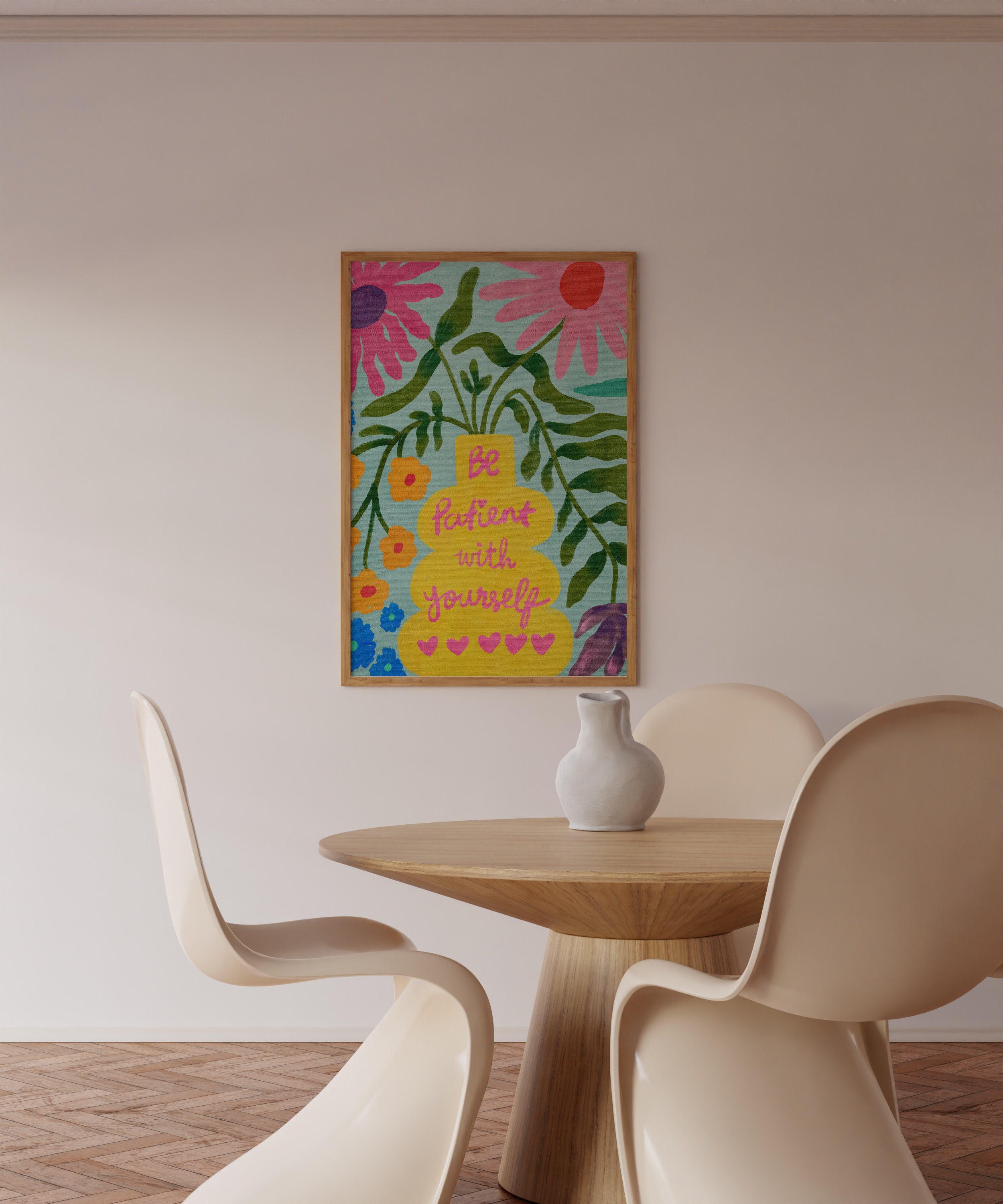 Motivational Quotes Be Patient With Yourself Poster Colorful - Etsy