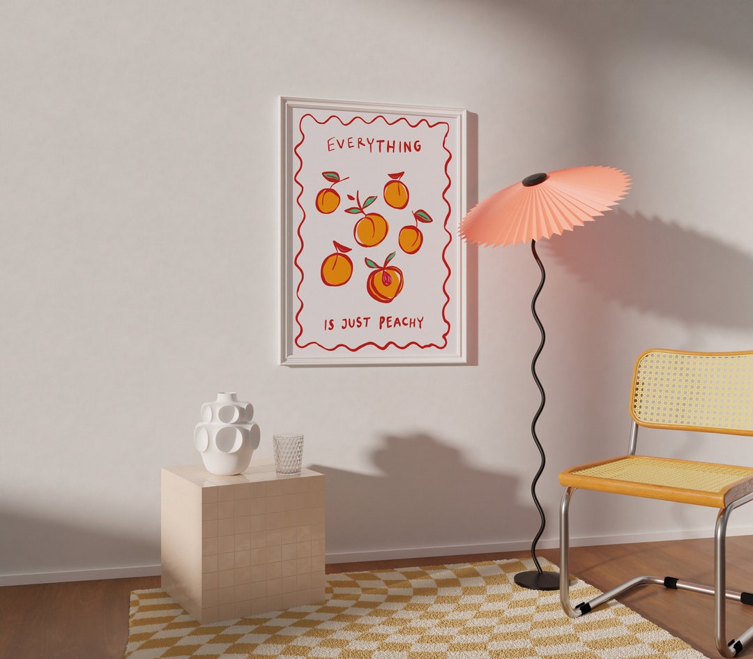 Trendy Peach Poster Colorful Wall Art Motivational Quotes ...