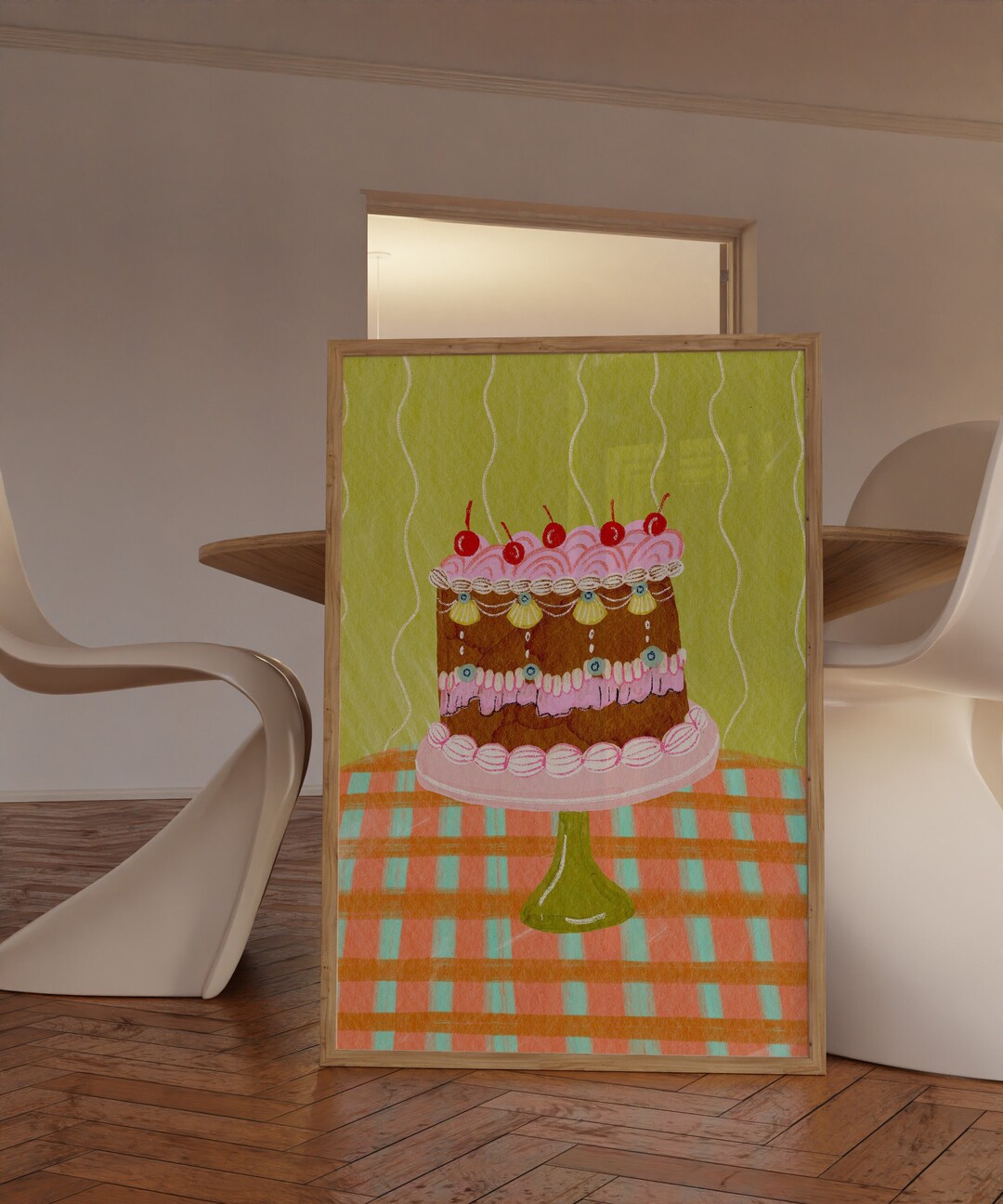Colorful Birthday Cake Art Print: Kitchen Wall Decor (digital Download ...