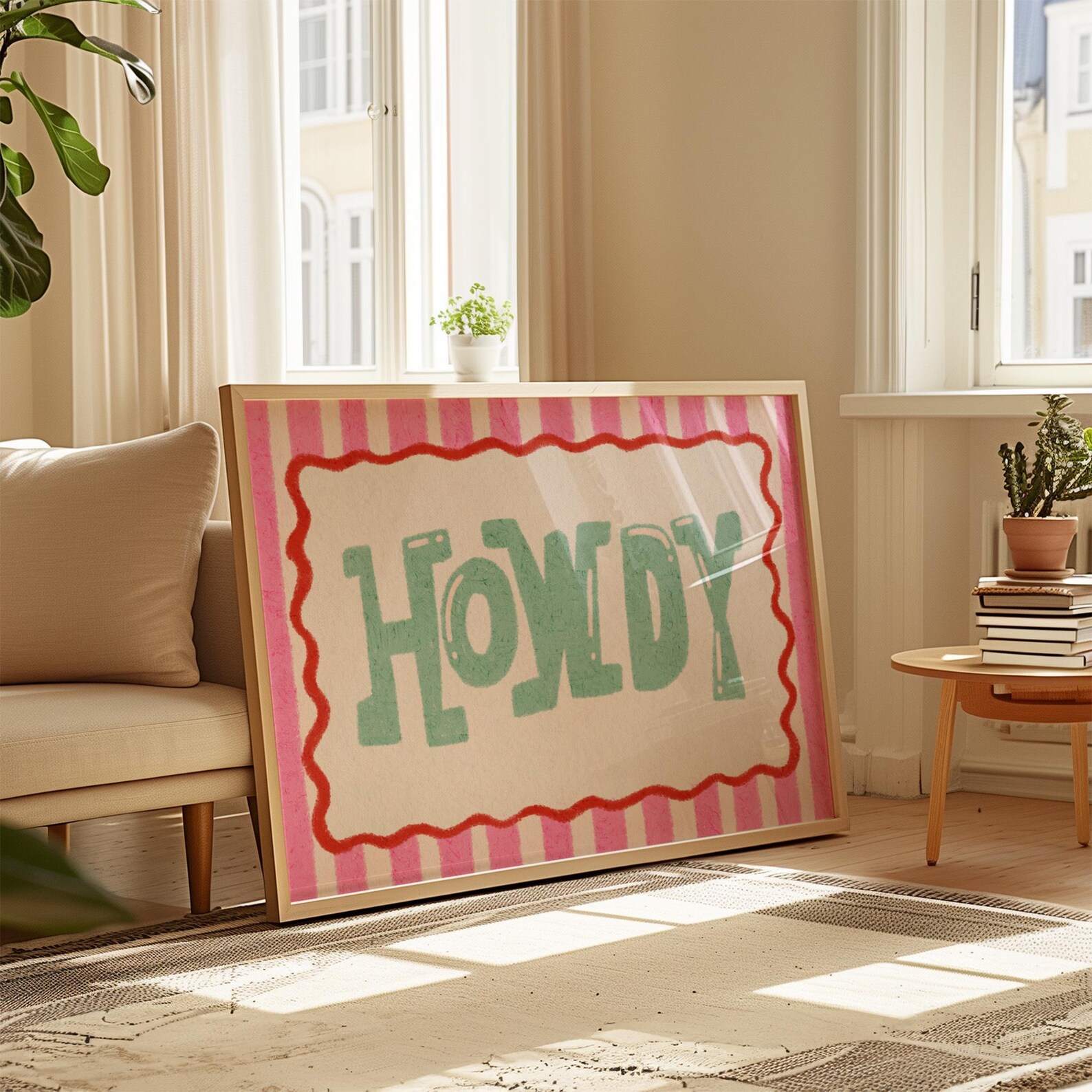 Colorful Howdy Print: Hand Drawn Typography Wall Art (digital Download ...