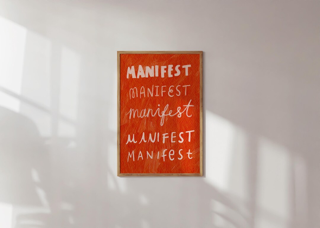 Colorful Manifest Quotes Poster: Motivational Wall Art (digital ...