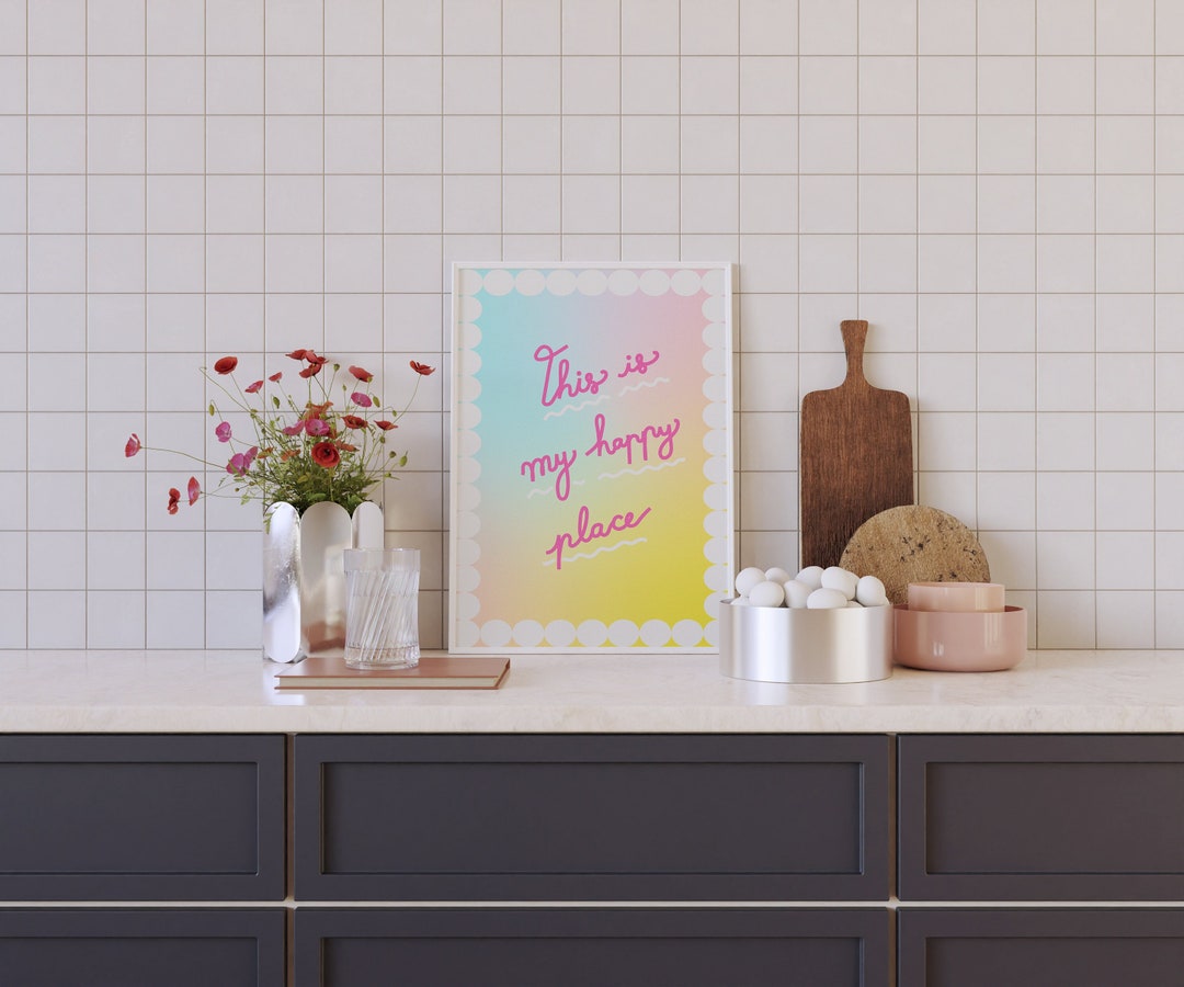 This is My Happy Place Poster | Colorful Wall Art Quotes | Motivational ...