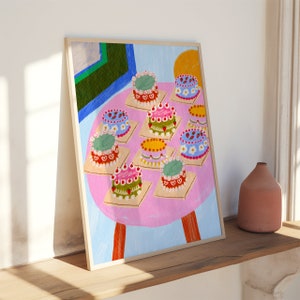 Colorful Birthday Cakes Poster, Colorful Wall Art, Kitchen Prints ...