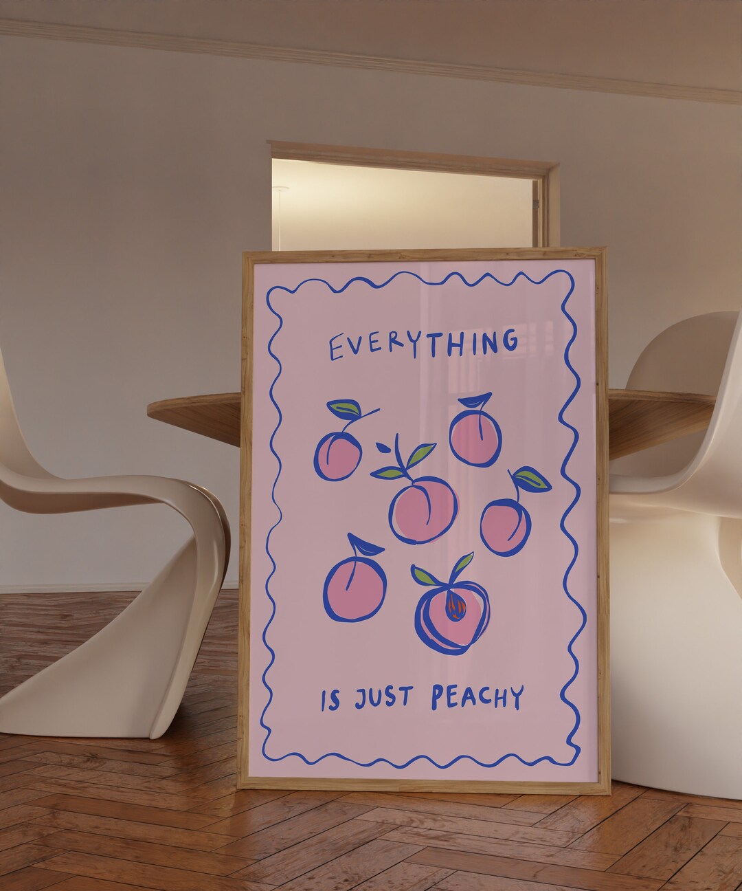 Trendy Peach Poster | Colorful Wall Art | Motivational Quotes ...