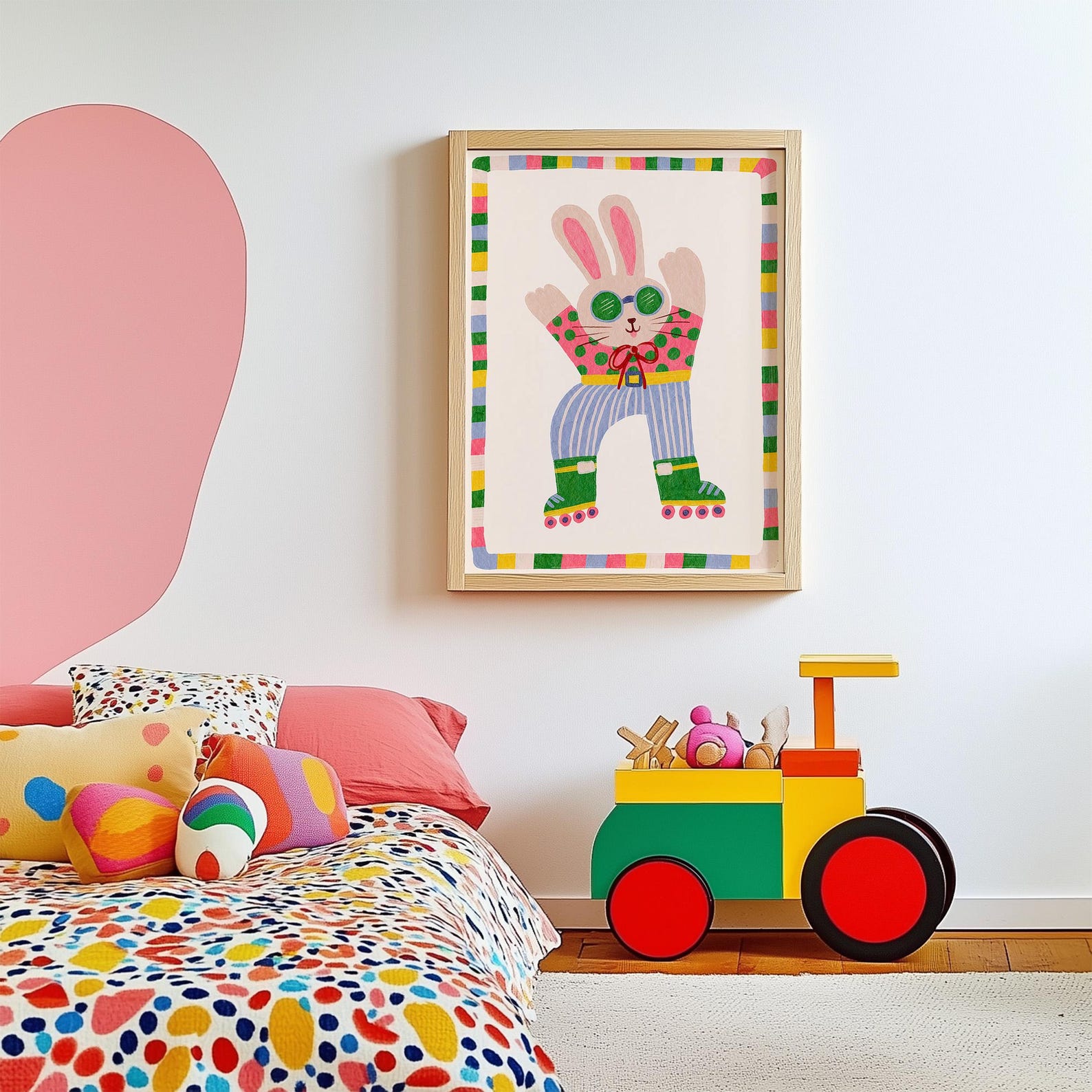 Rabbit Skate Print: Eclectic Nursery Wall Art (digital Download) - Etsy