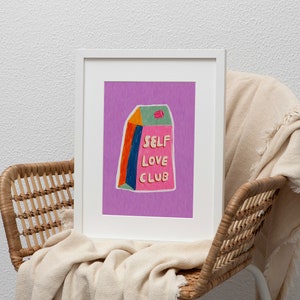 Self Love Club Pink Poster: Motivational Typography Wall Art (digital ...
