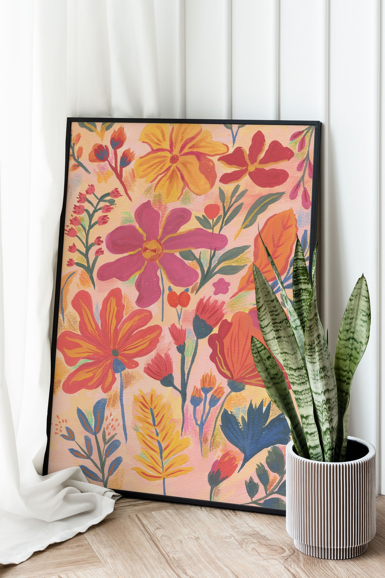 Abstract Floral Botanical Wall Art Colorful Wall Art - Etsy