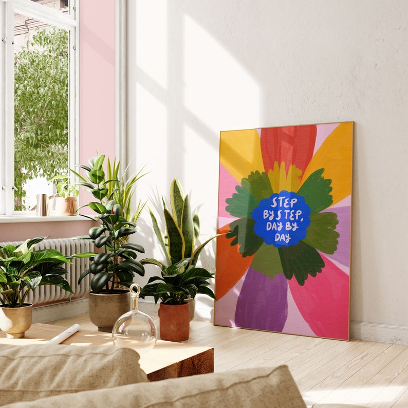 Step by Step Poster Motivational Quotes Poster Colorful - Etsy