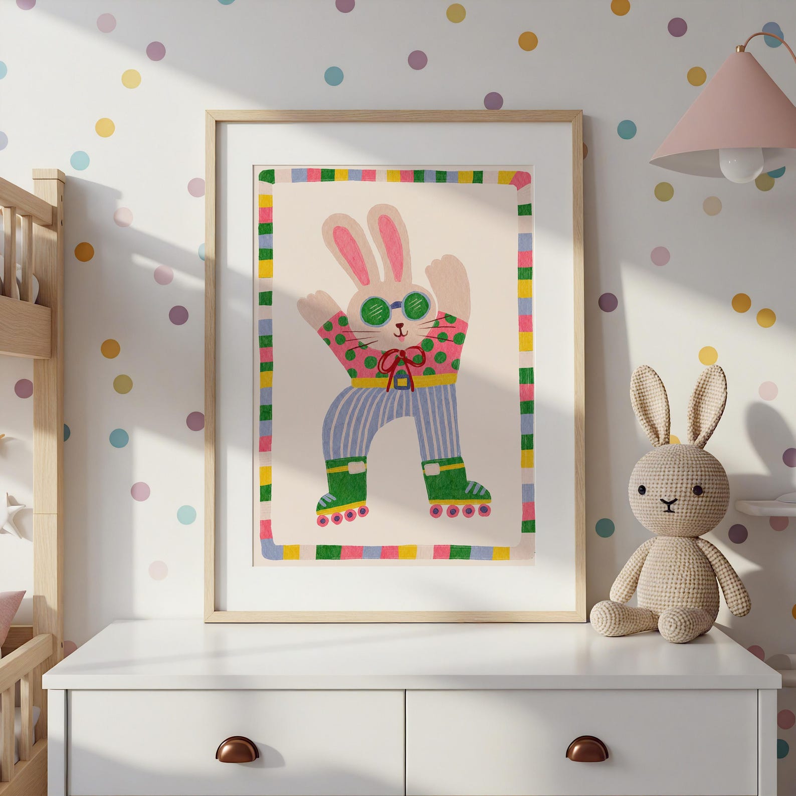 Rabbit Skate Print: Eclectic Nursery Wall Art (digital Download) - Etsy