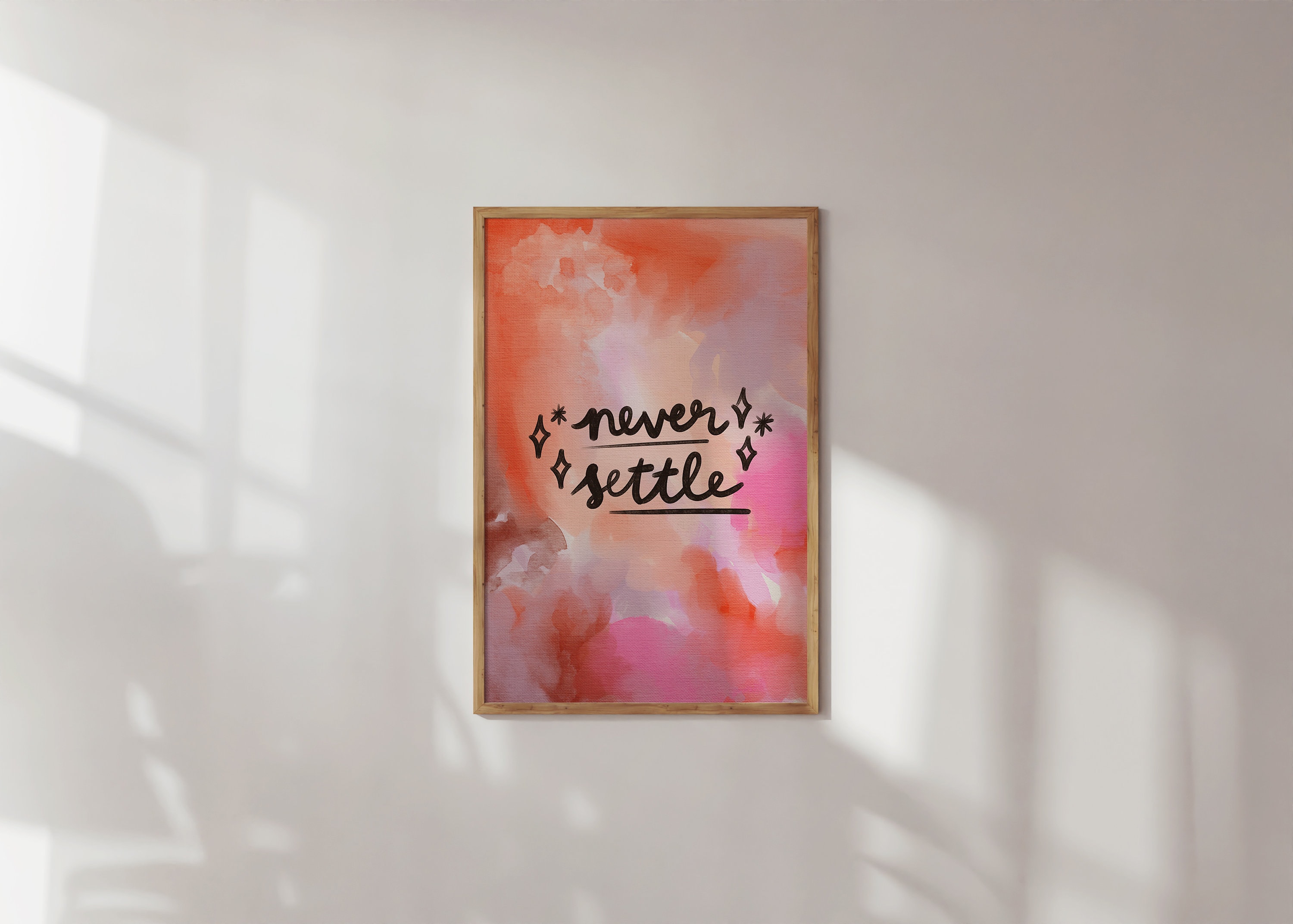 Never Settle Poster | Motivational Quotes Typography | Colorful Wall ...