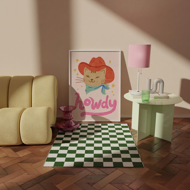 Colorful Cat Howdy Printable Wall Art: Western Dopamine Decor (digital ...