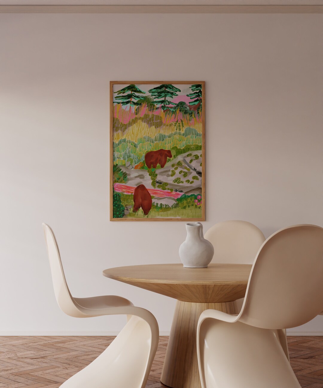 Alaska Landscape Painting: Green Mountain Scenery Art (digital Download ...