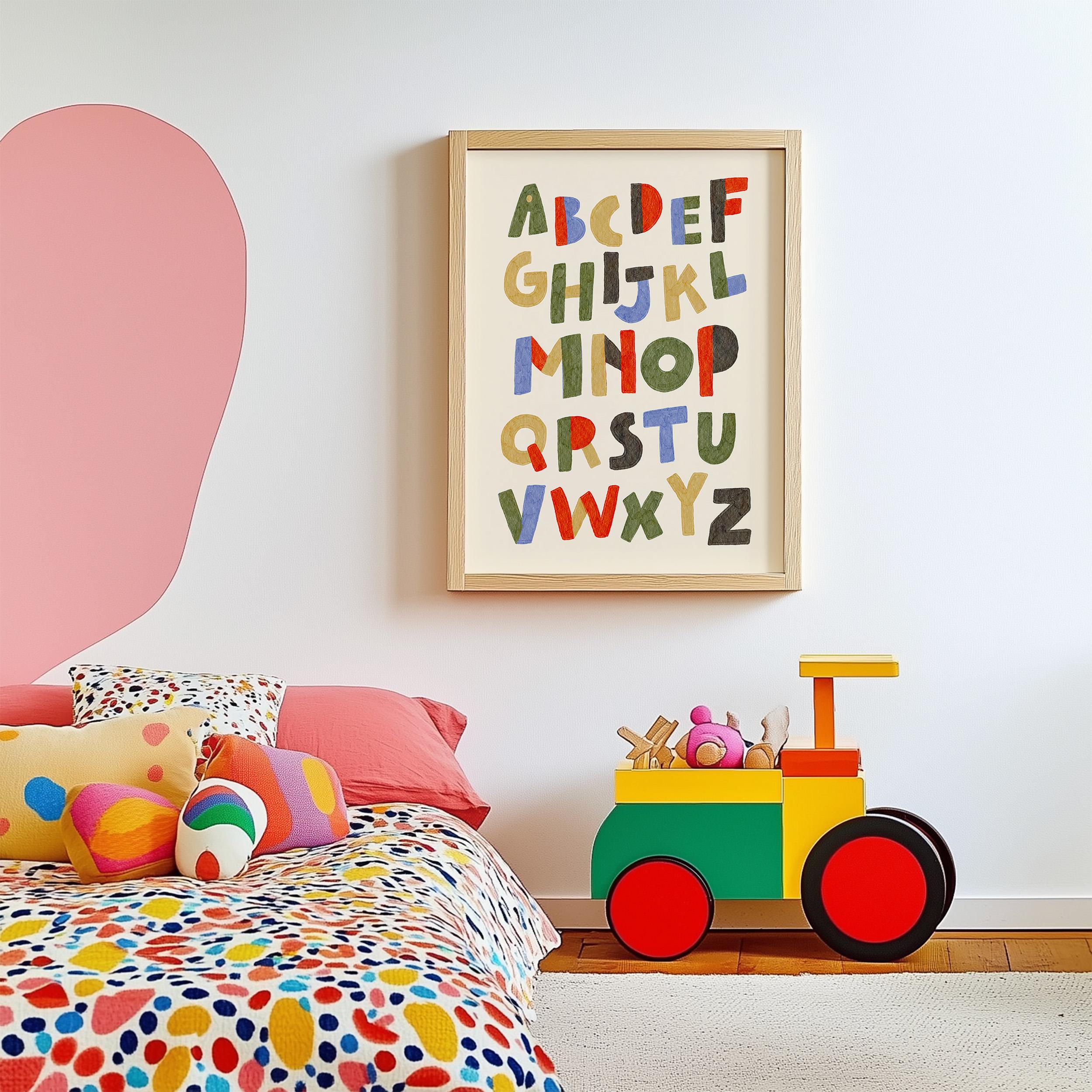 Hand-illustrated Alphabet Print: Eclectic Nursery Wall Art (digital ...