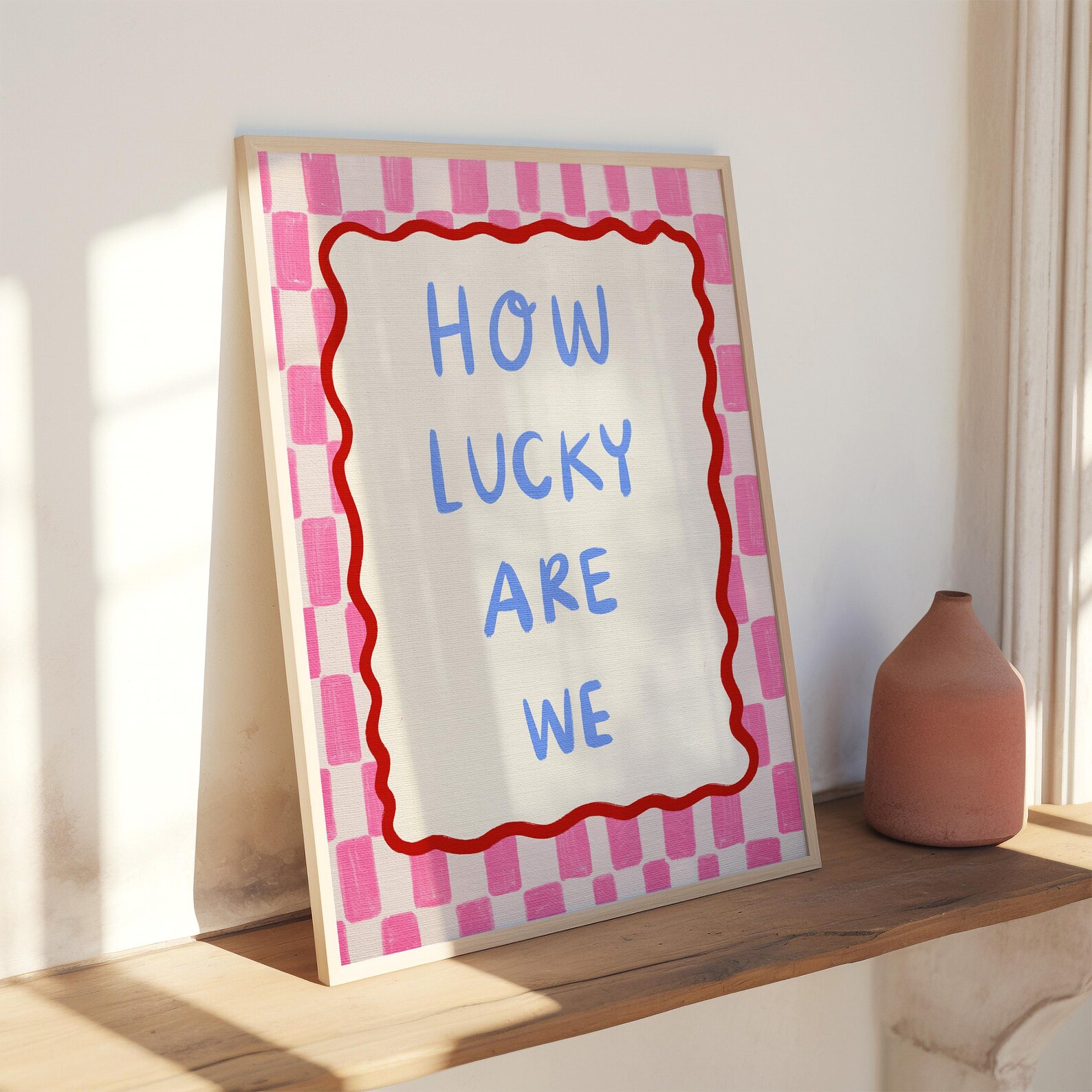 How Lucky Are We Print | Colorful Typography Poster (digital Download ...