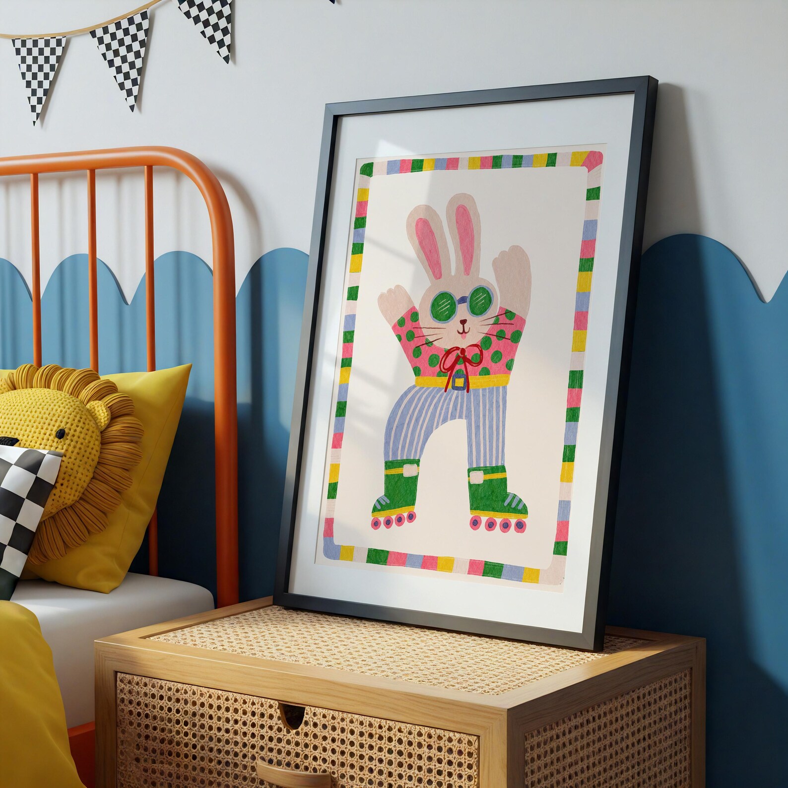 Rabbit Skate Print: Eclectic Nursery Wall Art (digital Download) - Etsy