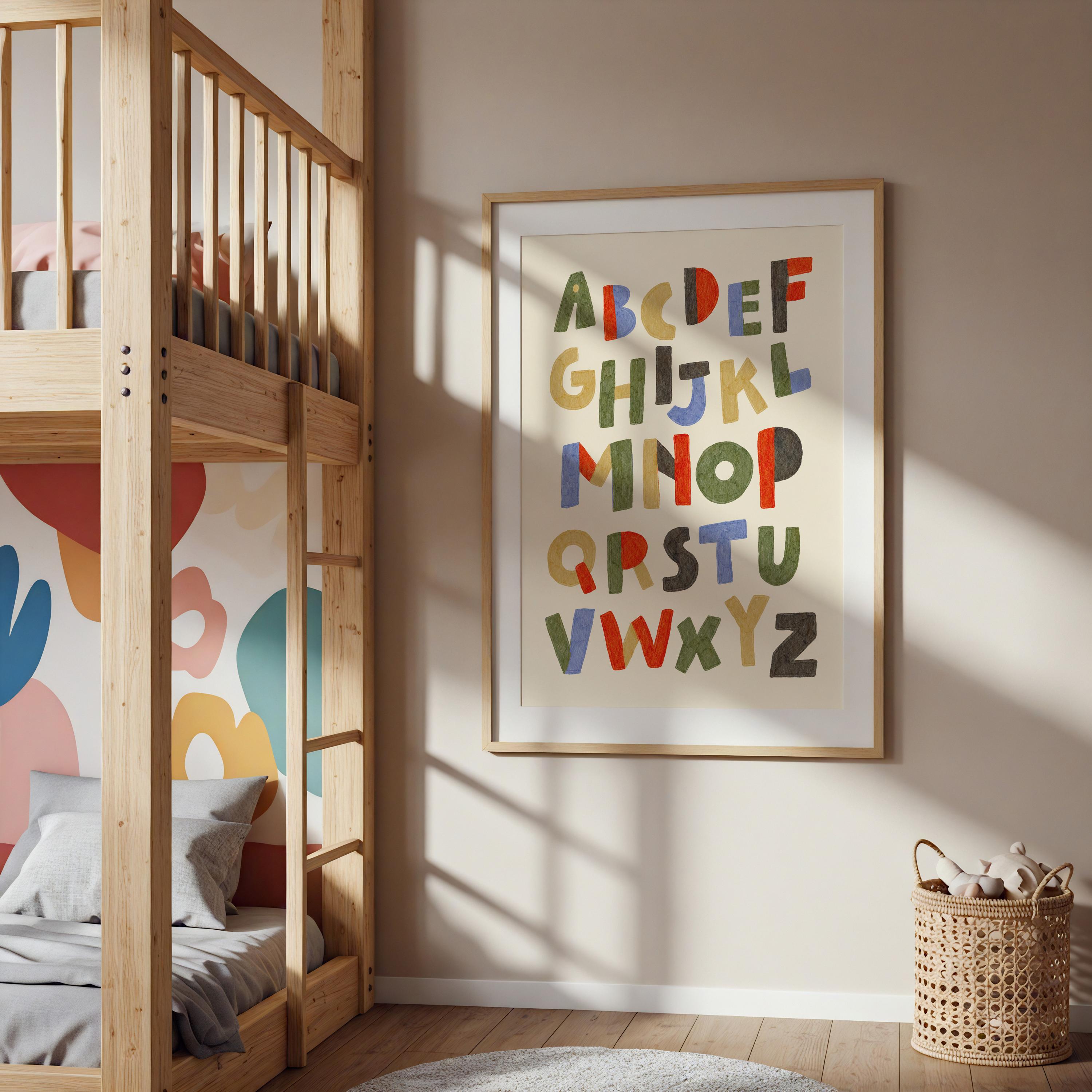 Hand-illustrated Alphabet Print: Eclectic Nursery Wall Art (digital ...